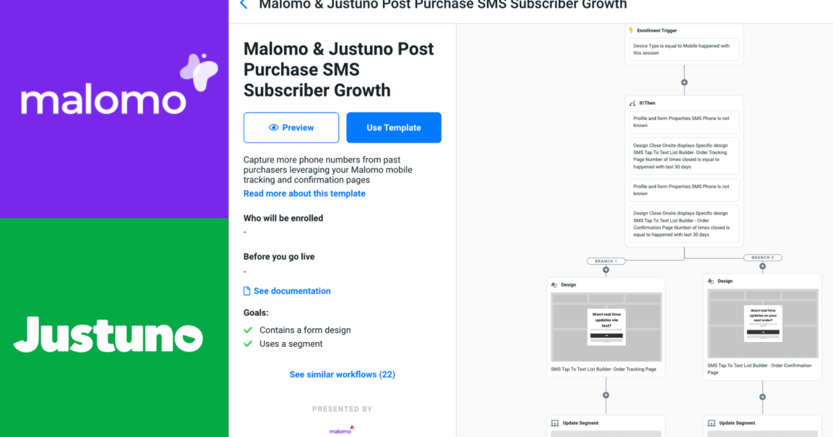 Justuno x Malomo Integration: Growing your SMS list