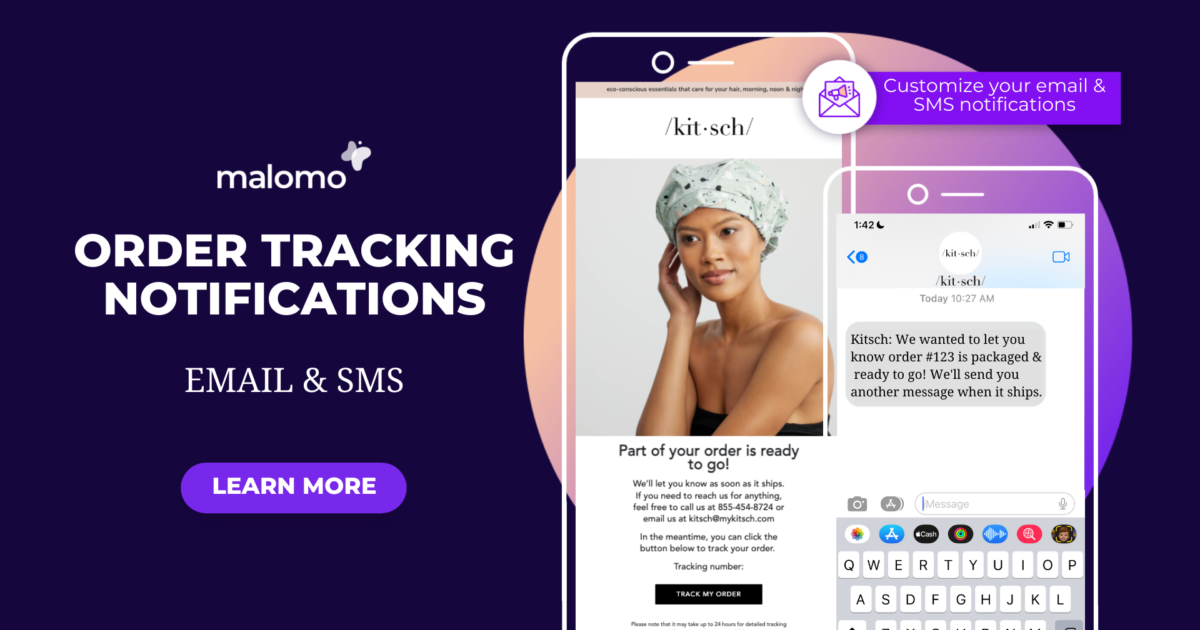 Malomo Branded Order Tracking Email Notifications, Alerts